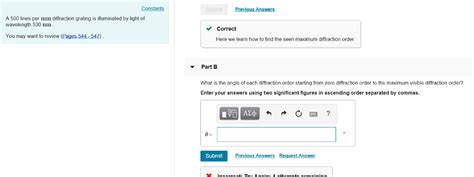 Solved Constants A 500 Lines Per Mm Diffraction Grating Is