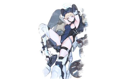 Wallpaper Girl Hot Sexy Boobs Stretch Anime Pretty Mech Robots Blonde Babe Oppai