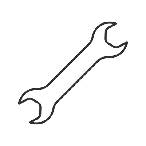 Wrench Linear Icon Thin Line Illustration Spanner Contour Symbol