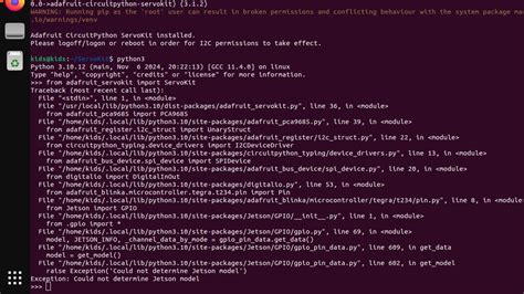 Exception Could Not Determine Jetson Model Help Needed With Adafruit Servokit On Jetson Orin