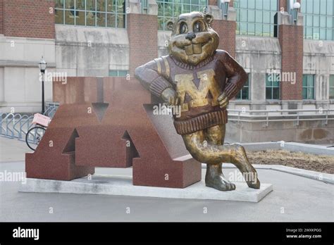 The Goldy Gopher Statue On Campus University Minnesota Hi Res Stock