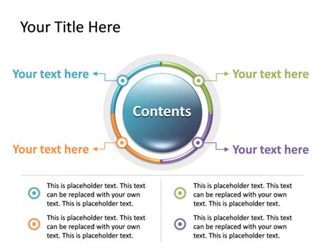 PowerPoint Slide Circle Diagram D Multicolor Cycles TG
