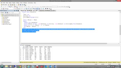 using the “row number” function and a while loop to create the rolling