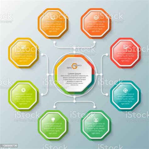 추상적인 3d 종이 인포 그래픽 비즈니스 템플릿입니다 벡터 일러스트 레이 션 팔각형에 대한 스톡 벡터 아트 및 기타 이미지 팔각형 0명 3차원 형태 Istock