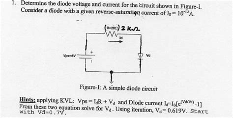 [solved] determine the diode voltage and current for the c