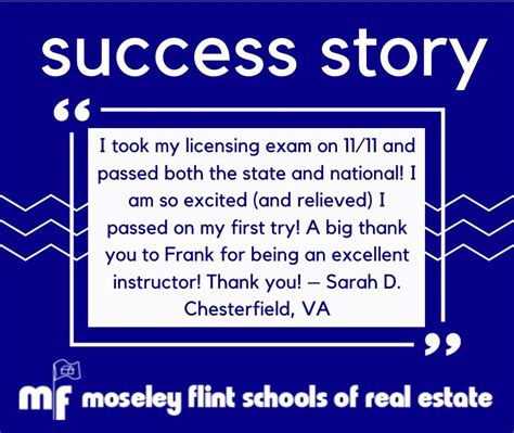 Moseley Flint Schools Of Real Estate On Linkedin A Fantastic Moseley Flint Success Story