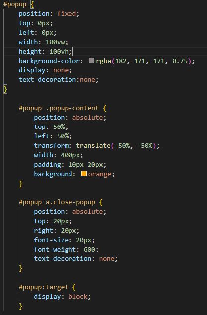 Popup Css Html No Js Rblazor