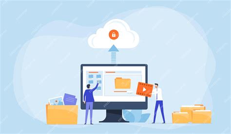 premium vector technology file upload backup on cloud server storage concept