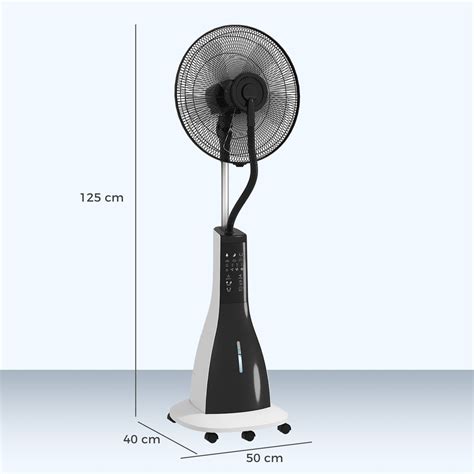 Homcom Misting Pedestal Fan With Oscillation And Timer