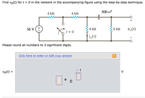 Solved Find Vo T For T In The Network In The Chegg