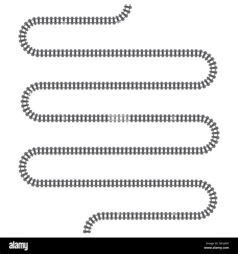 Railway Train Track Illustration Rail Pattern Round Circular Curve