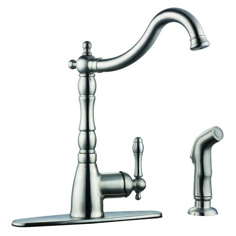 Classic Series Single Handle Standard Kitchen Faucet In Brushed Nickel
