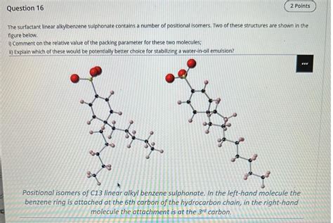 Solved The surfactant linear alkylbenzene sulphonate | Chegg.com
