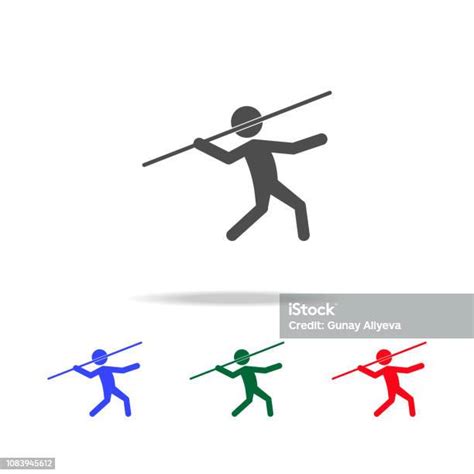 창던지기 던져 아이콘입니다 멀티 스포츠 요소의 요소 아이콘 색깔 프리미엄 품질 그래픽 디자인 아이콘입니다 정보 그래픽 모바일 응용 프로그램 웹 디자인 웹 사이트에 대 한