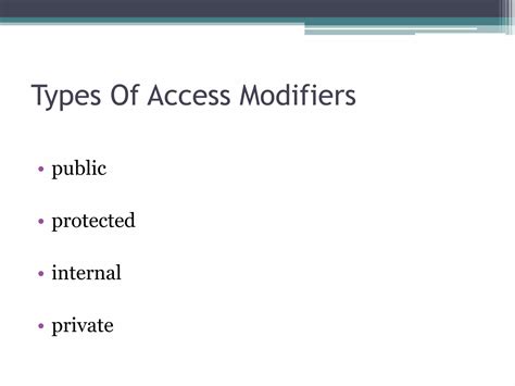 C Access Modifiers Pptx Programming Languages Computing
