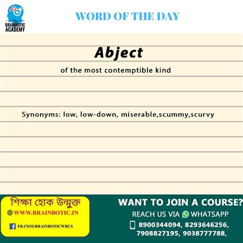 Word Of The Day Abject Meaning The Brainbotic Academy Facebook