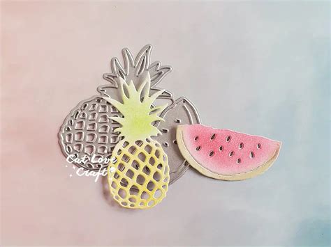 Catlove 여름 과일 메탈 커팅 다이 수박 파인애플 디자인 스크랩북 카드 만들기 Diy 공예용 실버톤 엠 Temu Republic Of Korea