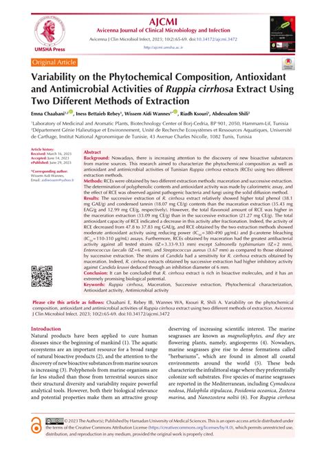 PDF Variability On The Phytochemical Composition Antioxidant And