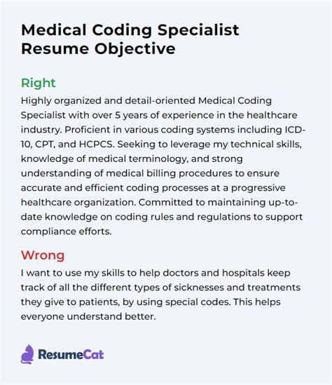 Top 18 Medical Coding Specialist Resume Objective Examples