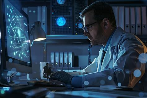 Premium Photo Cyber Forensics Investigator Analyzing Digital Evidence