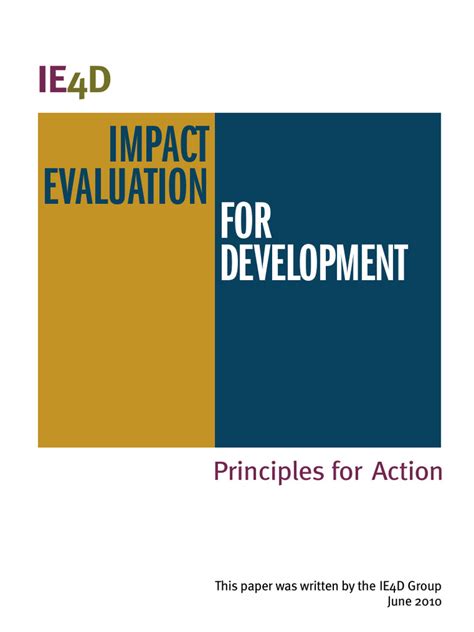 Impact Evaluation For Development Pdf Evaluation Policy