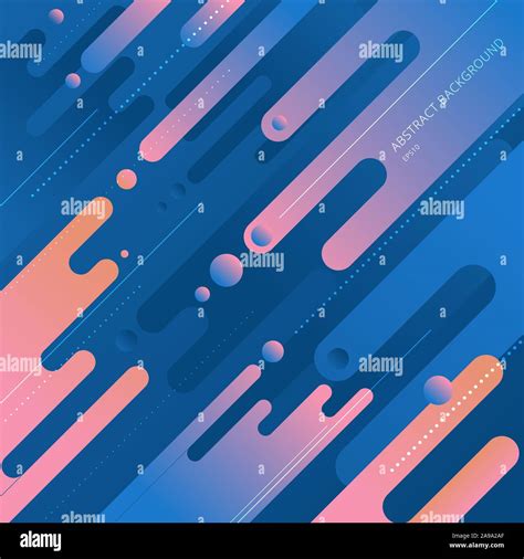 Abstract Dynamic Composition Made Of Various Color Rounded Shapes Lines