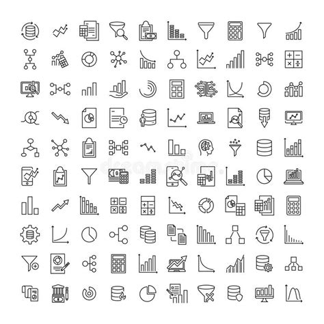Premium Set Of Data Analytics Line Icons Stock Vector Illustration Of