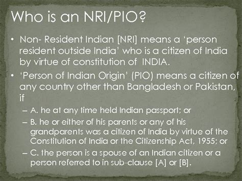 SGSSL NRI SERVICES Who Is An NRI PIO