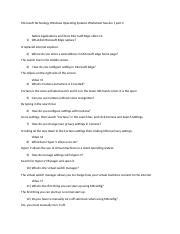 Microsoft Technology Windows Operating Systems Worksheet Session Part Docx Microsoft