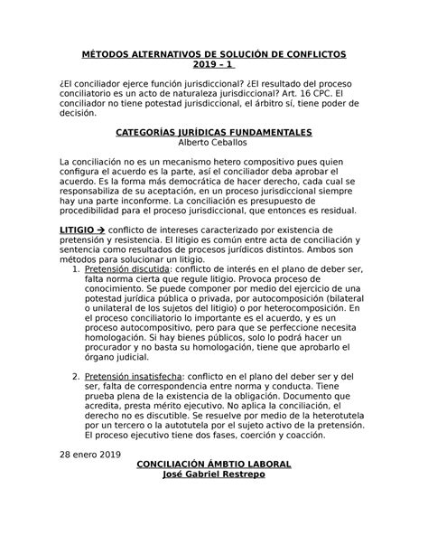 Métodos Alternativos De Solución De Conflictos MÉtodos Alternativos