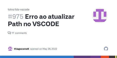 Erro Ao Atualizar Path No Vscode · Issue 975 · Totvstds Vscode · Github