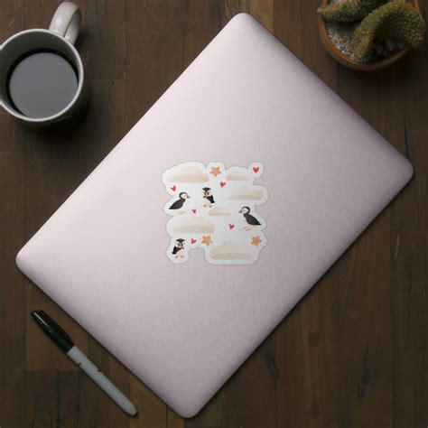 Cute Puffin Pattern Puffin Sticker Teepublic