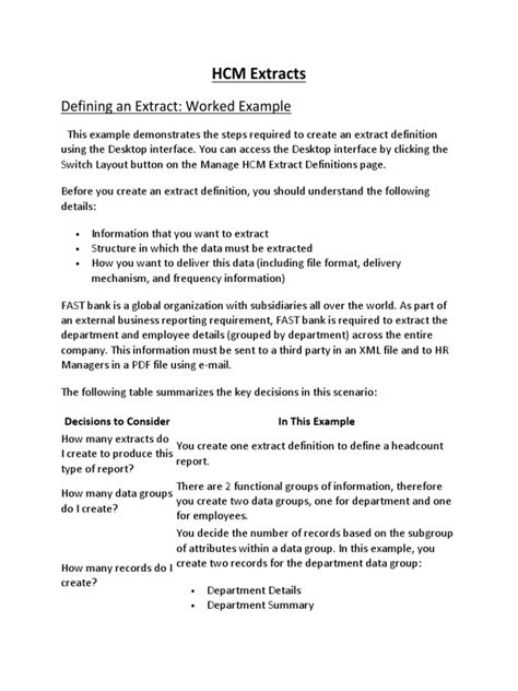 Hcm Extracts Worked Example Pdf Databases Data Type