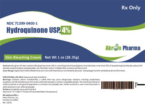 Dailymed Hydroquinone 4 Hydroquinone Cream