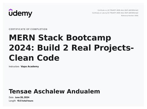 tensae aschalew on linkedin 🎓 certificate of completion mern stack