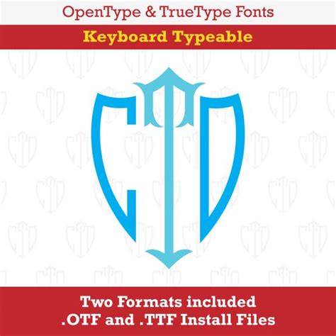 Shield Monogram Font Truetype Opentype Ttf Or Oft Apex Letters