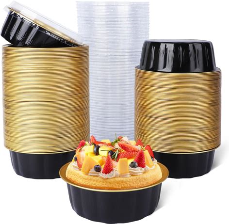 Beasea Creme Brulee Disposable Ramekins With Lids 120 Pack