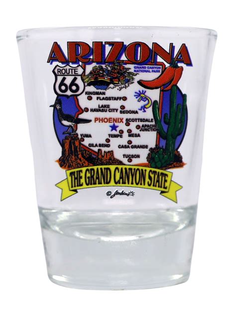 Arizona St Elemnts Map Shot Glass