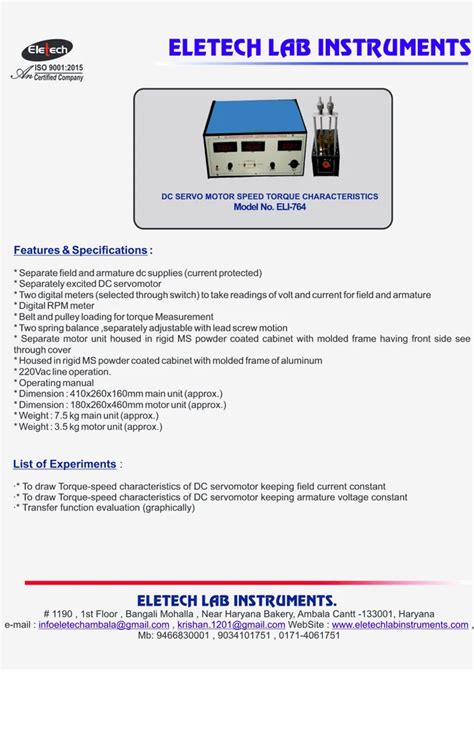 Digital Dc Servo Motor Speed Torque Characteristics For Laboratory At Rs 18500 In Ambala
