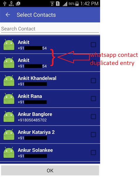 Android Fetching Contacts When Whatsapp Installed Gives Duplicated