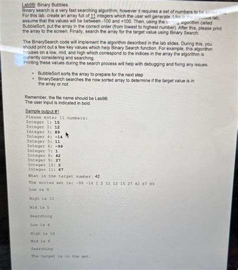 Labgb Binary Bubbles Binary Search Is A Very Fast