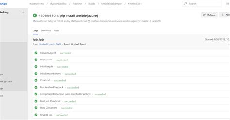 always up always on azure devops pipeline container job with ansible