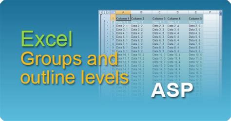 export excel file and grouping rows or columns in asp classic excel column workbook