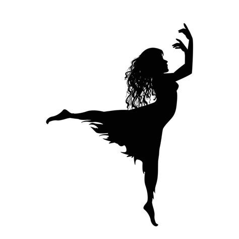Cute Girl Dancing Silhouette 10968814 Vector Art At Vecteezy