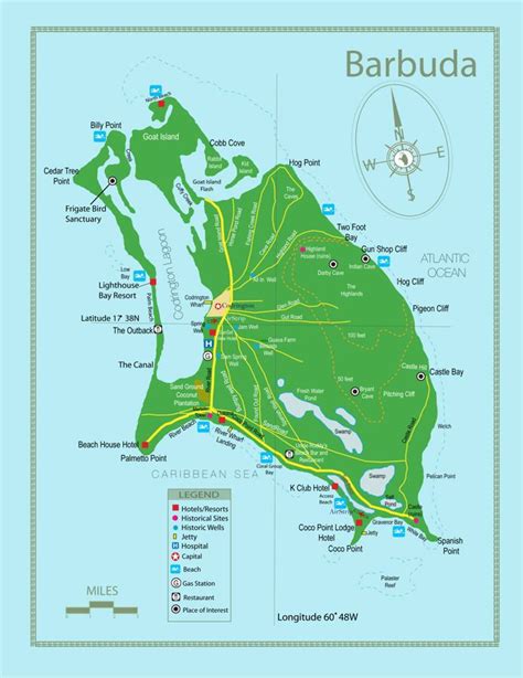 Barbuda Map Explore The Islands Attractions Barbuda Map With Towns