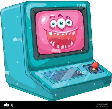 Cheerful Animated Computer With A Big Smile Stock Vector Image And Art Alamy