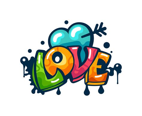 Love Graffiti Street Art Urban Style Heart Arrow 26620557 Vector Art