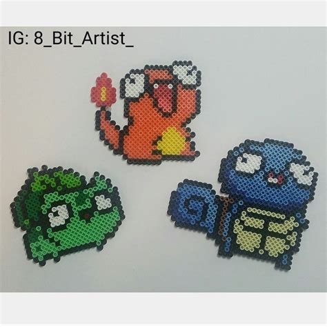 I Made These Derpy Starters Pokemon Perler Beads Perler Bead