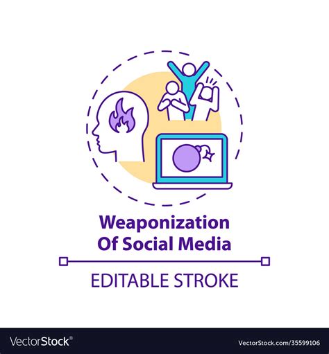 Social Media Weaponization Concept Icon Royalty Free Vector