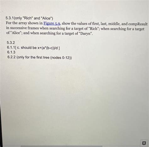Solved 5 3 1 Only Rich And Alice For The Array Shown In Chegg Com